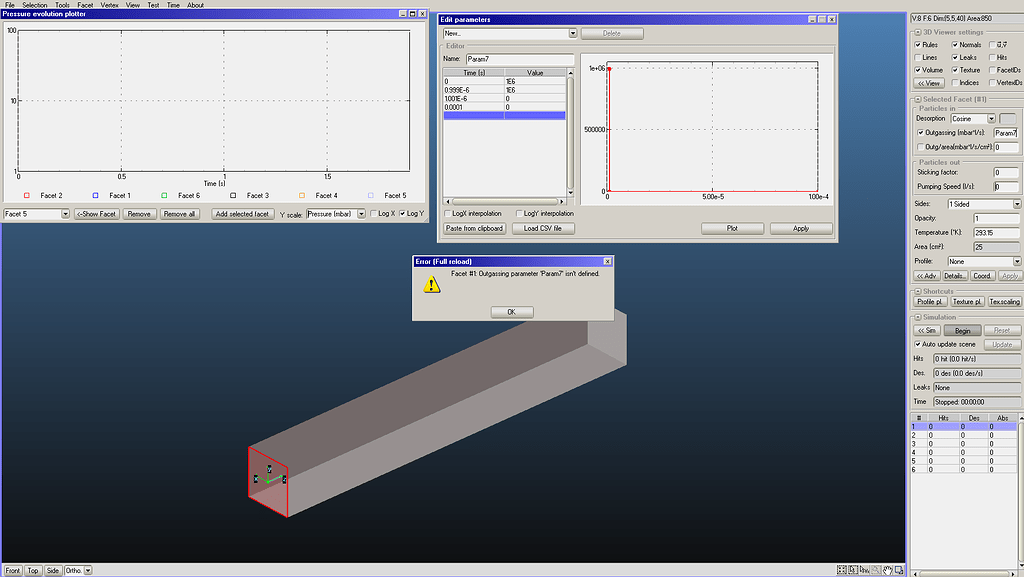 Time Edit Parameter bugs - Bugs & Issues - Molflow+/Synrad+ Forum